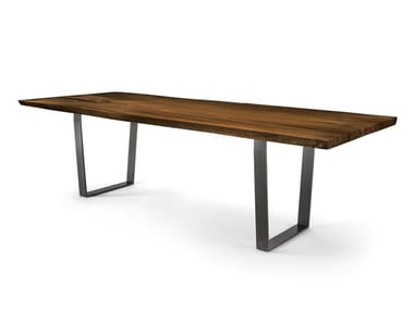 D.T. Table Plank - Rectangular Dining Table With Solid Wood Top And Iron Base by Riva 1920 – TRDST