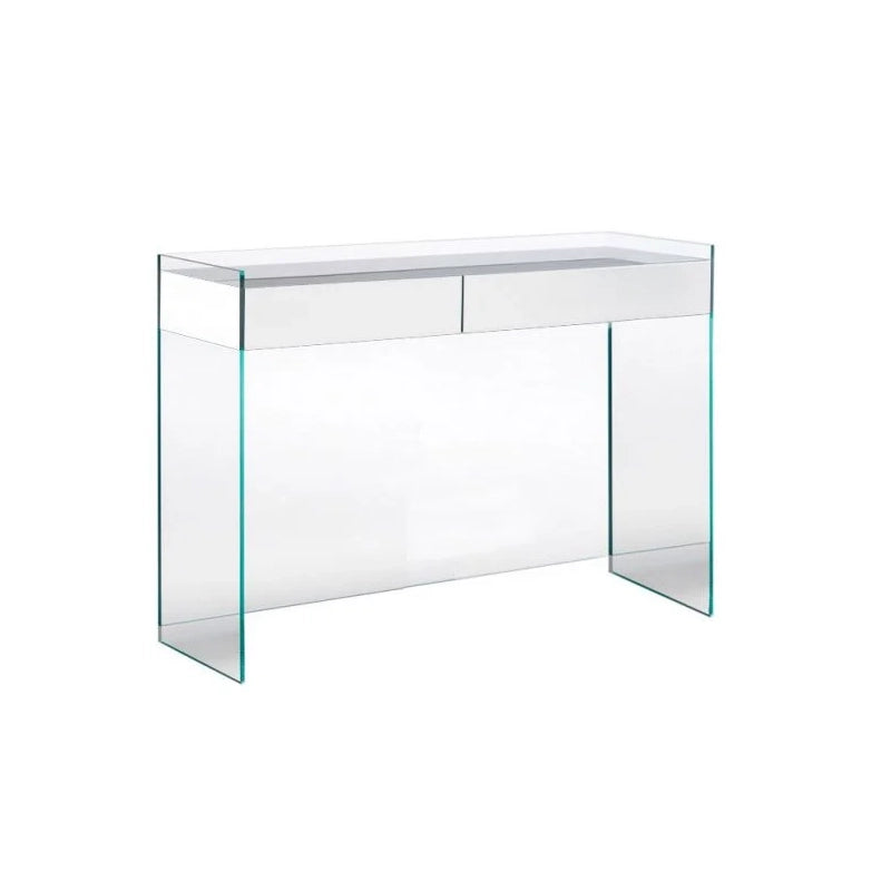 Float - Rectangular Crystal Console Table With 2 Drawers by Glas Italia ...