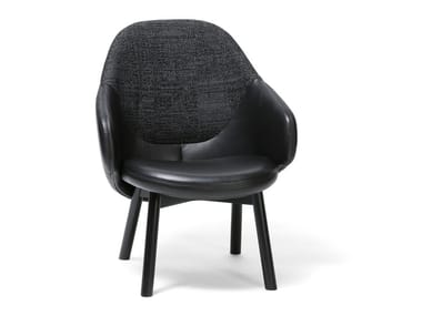 Albu Lounge - Leather Easy Chair With Armrests by Ton – TRDST