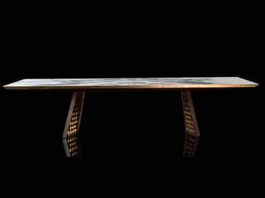 Stealth - Rectangular Table With Steel Base And Marble Top by Henge – TRDST