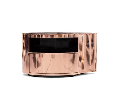 Wave - Copper Bedside Table With Drawers by Boca Do Lobo – TRDST