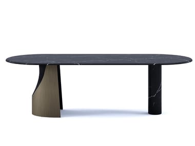 Ellipse - Oval Nero Marquina Marble Table by Paolo Castelli – TRDST