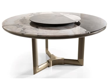 Morgan - Round Marble Table With Lazy Susan by Visionnaire – TRDST