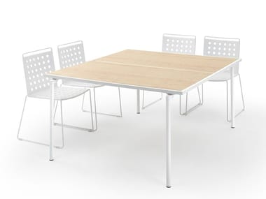 Spider - Modular Rectangular Wooden And Metal Meeting Table by Fas ...